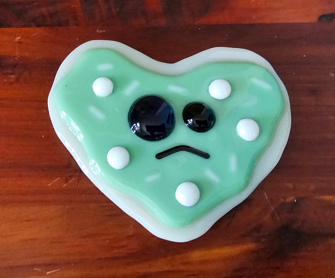 Fused Glass Cookie Magnet W/face - Etsy