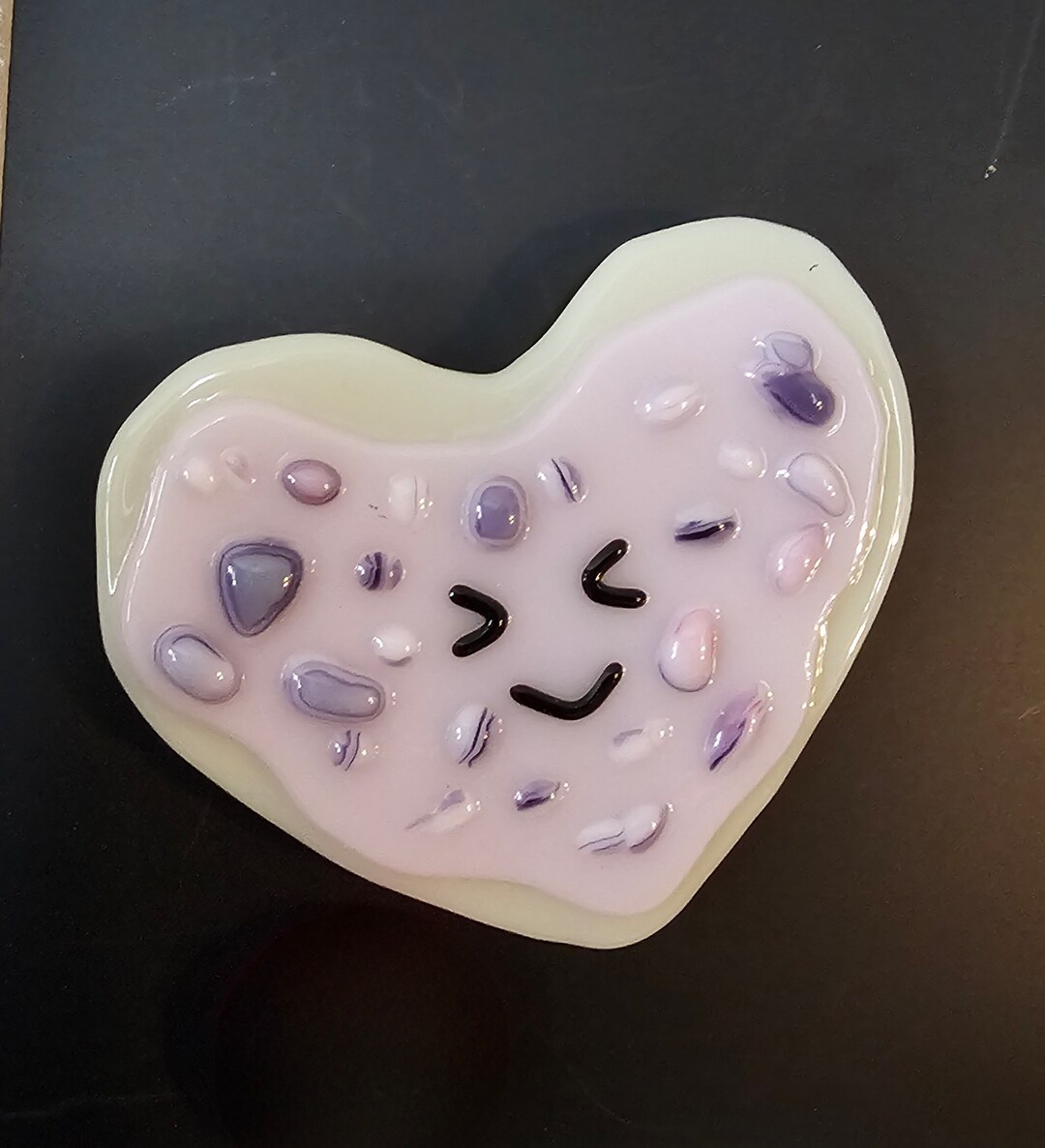 Fused Glass Cookie Magnet W/face - Etsy