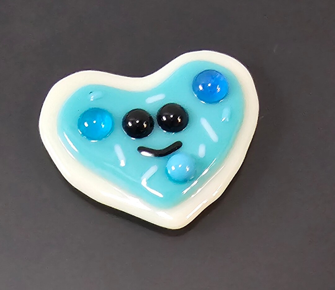 Fused Glass Cookie Magnet W/face - Etsy