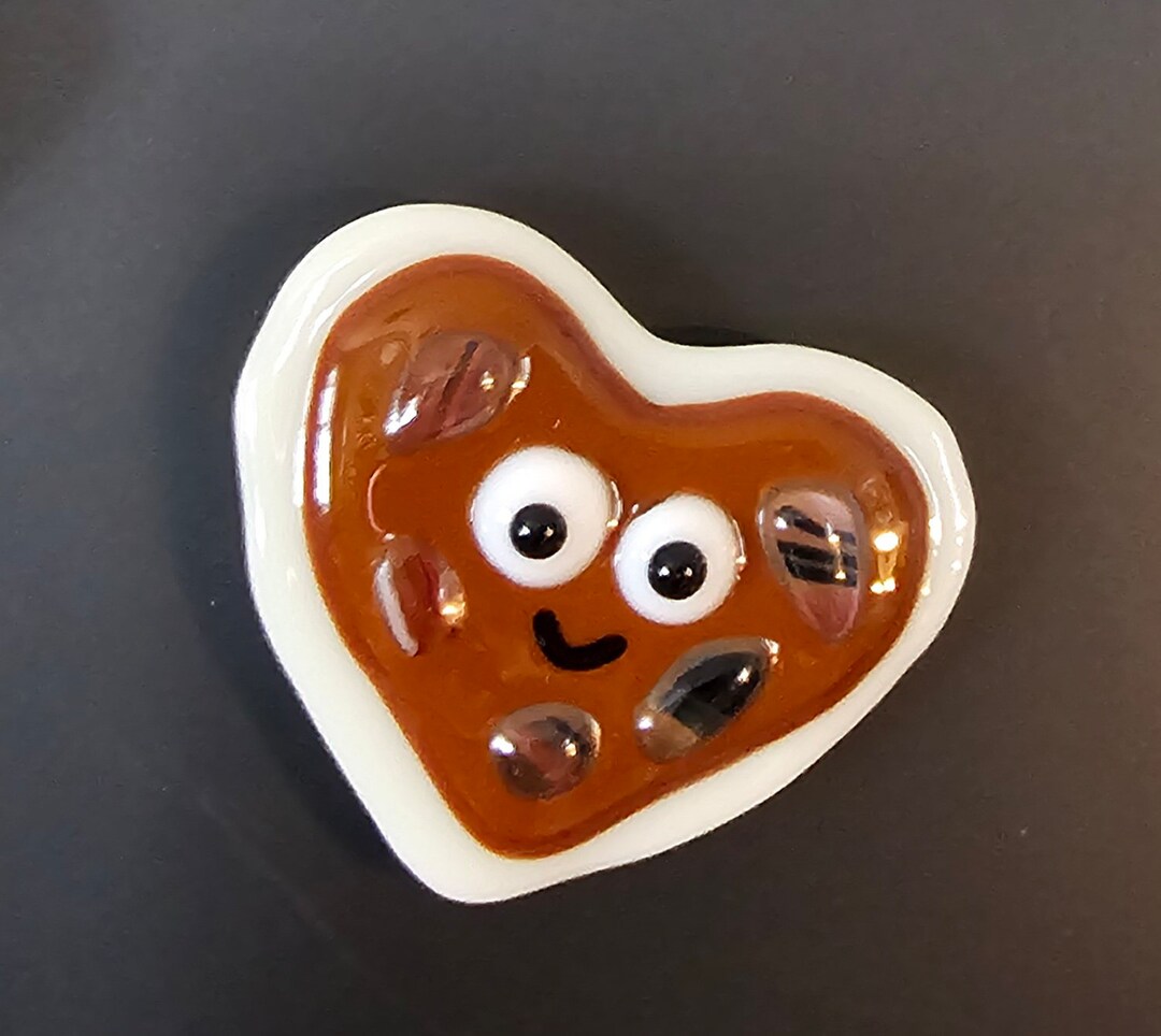 Fused Glass Cookie Magnet W/face - Etsy