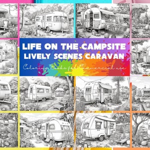 Caravan Printable Adult Coloring Pages, Camper Images to Color, Caravan ...