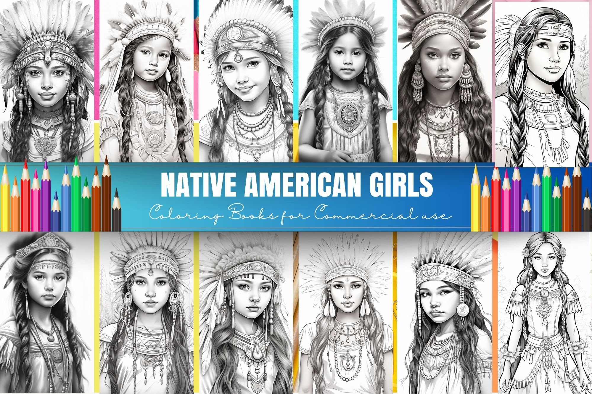 Beautiful Native American Girls Coloring Pages, Native American Girls ...