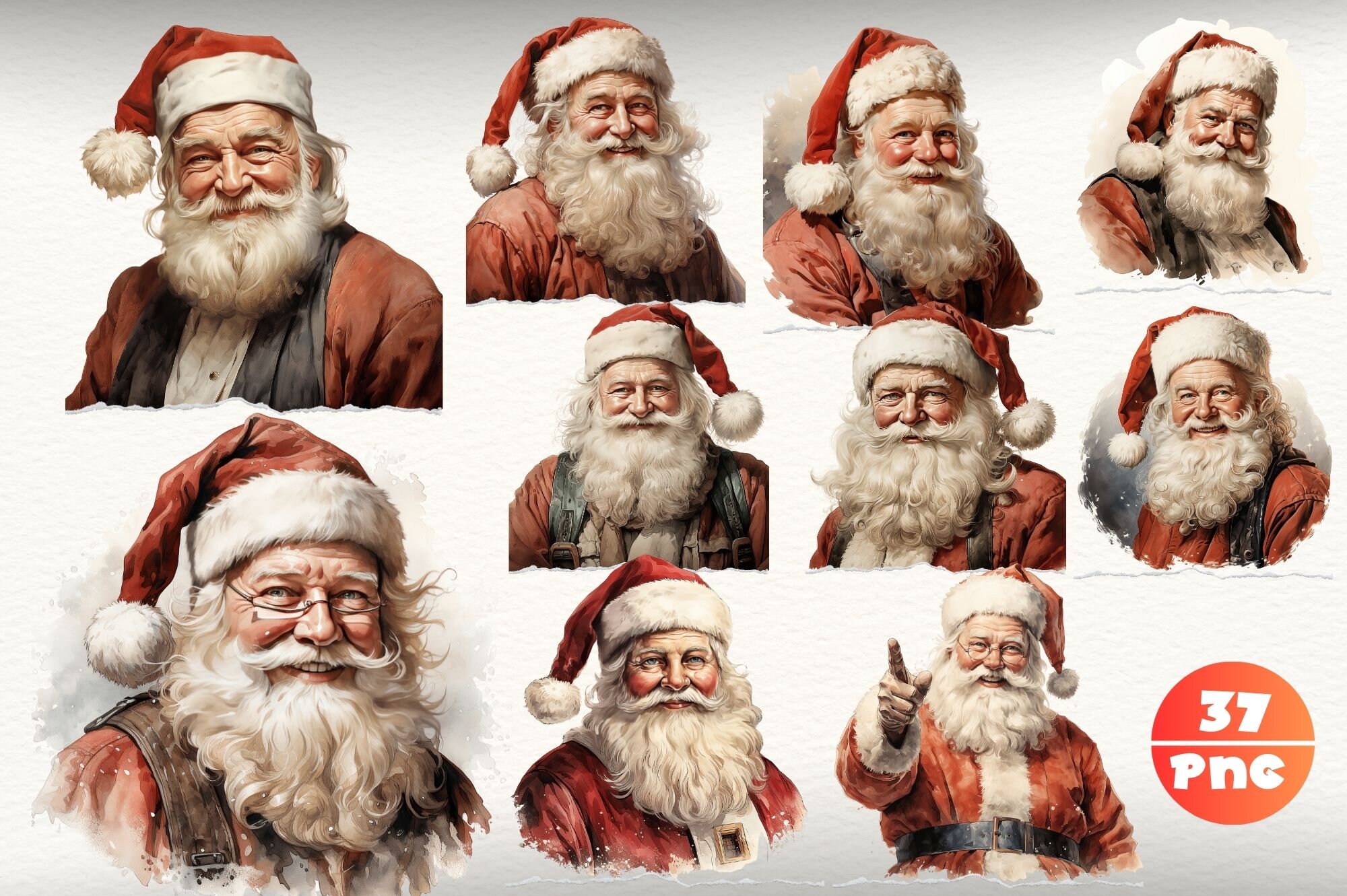 Santa Claus Smileclipart, Vintage Santa Claus Sublimation Designs ...