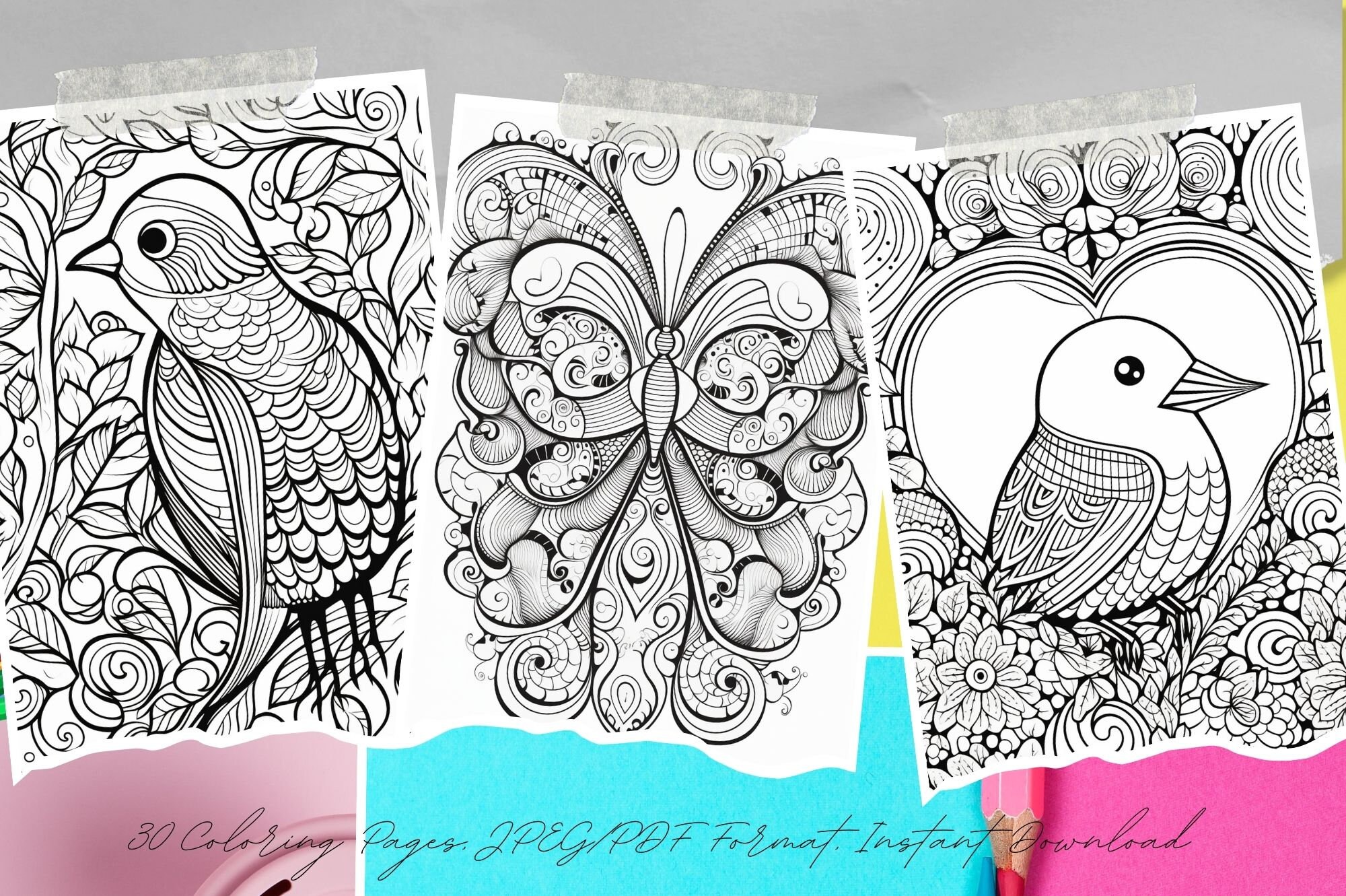 Cute Animal Doodles Clipart, Animal Kawaii Cute Doodle Coloring Page ...