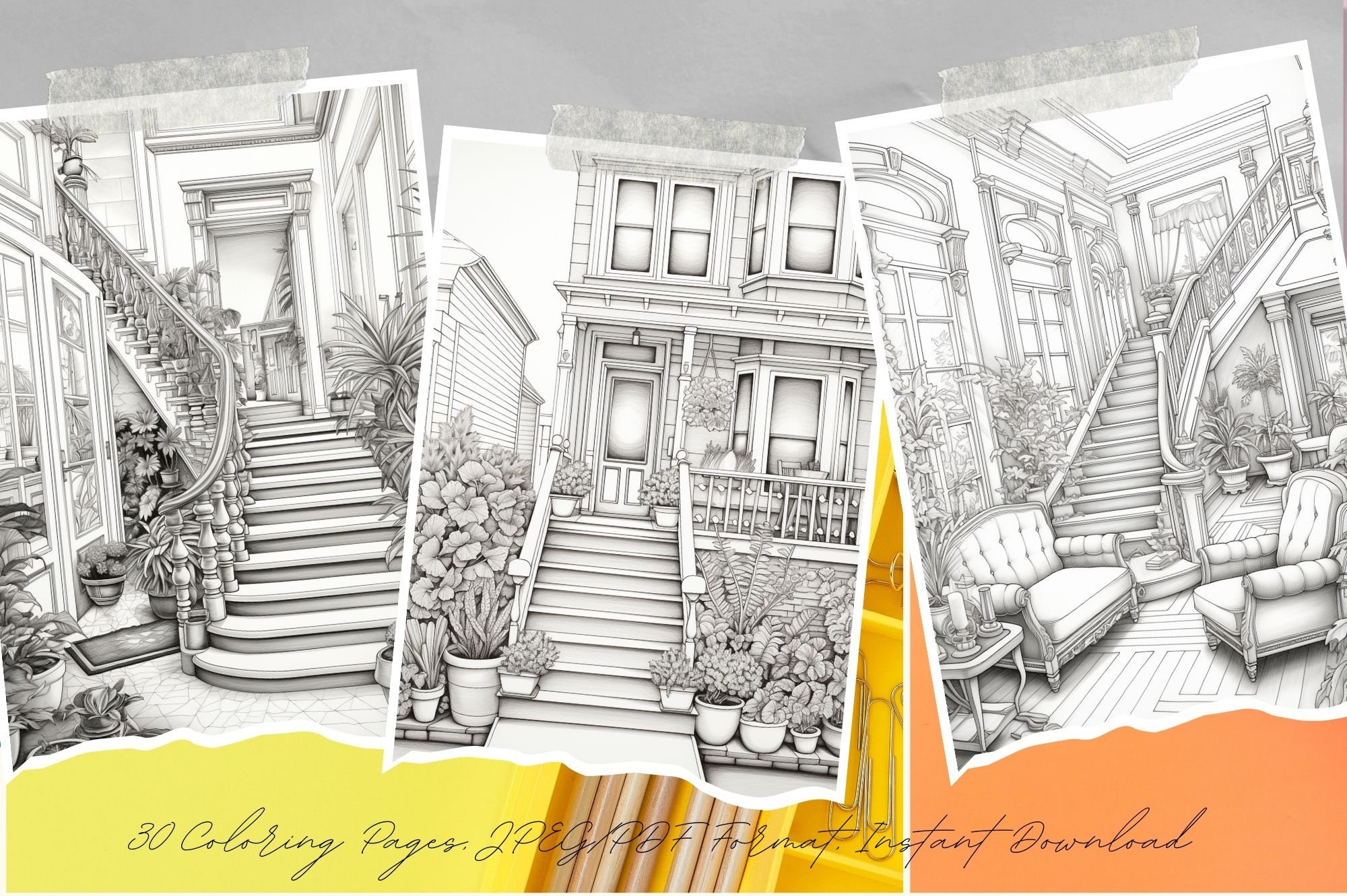 House Interior Coloring Pages, Rooms, Happy Homes, Interior Colouring ...