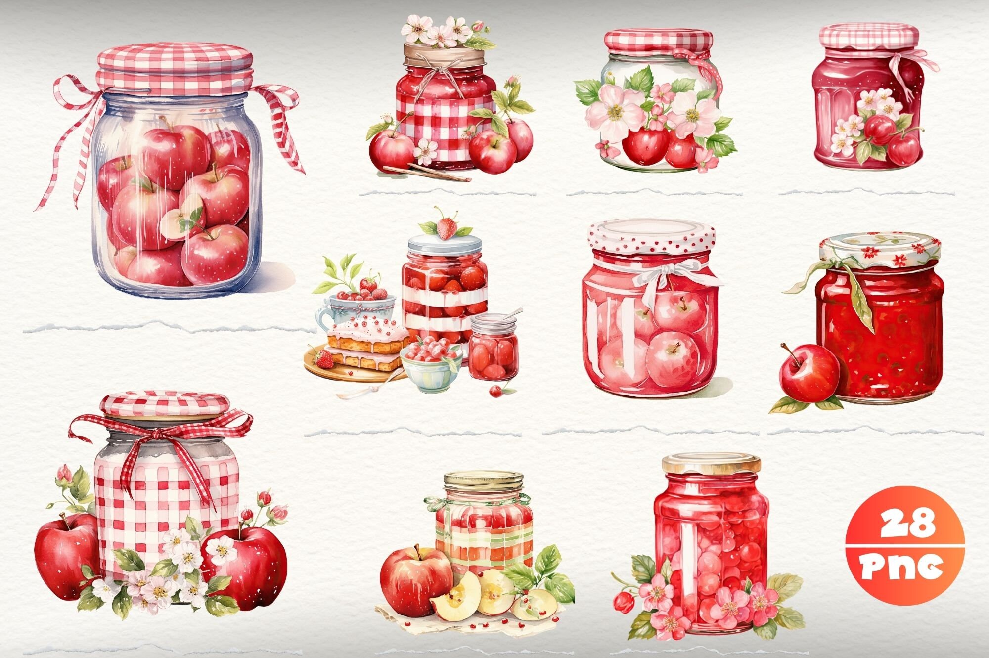 Apple Jam Clipart, Apples Clipart, Watercolor Apples, Apple Juice Png ...