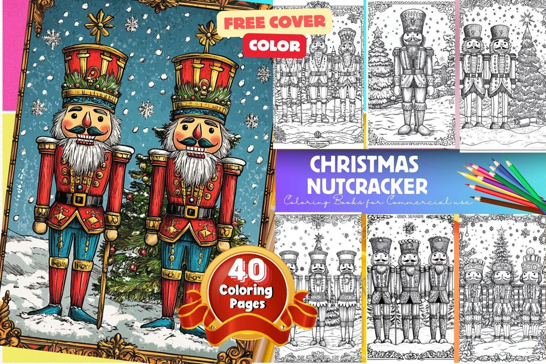 Christmas Nutcracker Coloring Pages, Festive Printable Sheets for Kids ...