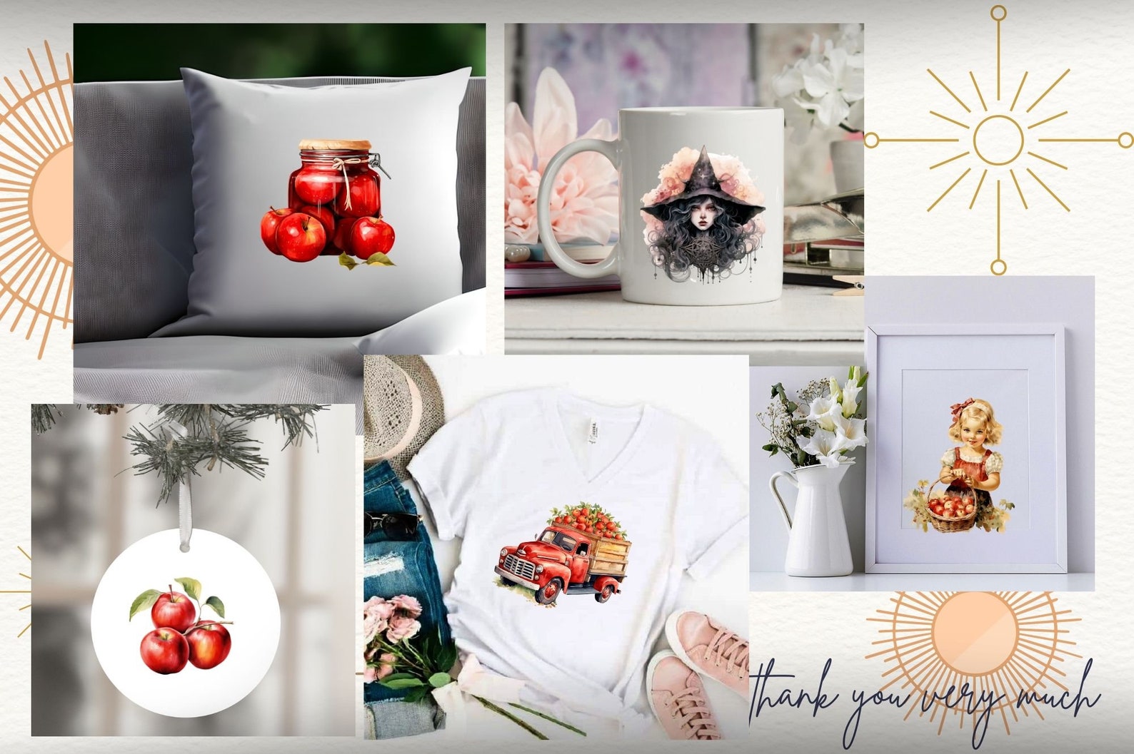 Apple Clipart Bundle 59 PNG Red Watercolor Apple Clipart - Etsy