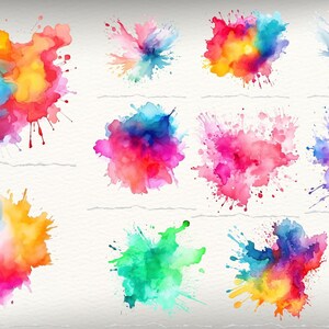 Alcohol Ink Splash Watercolor Clipart, Splash Colorful Graphic, Paint ...