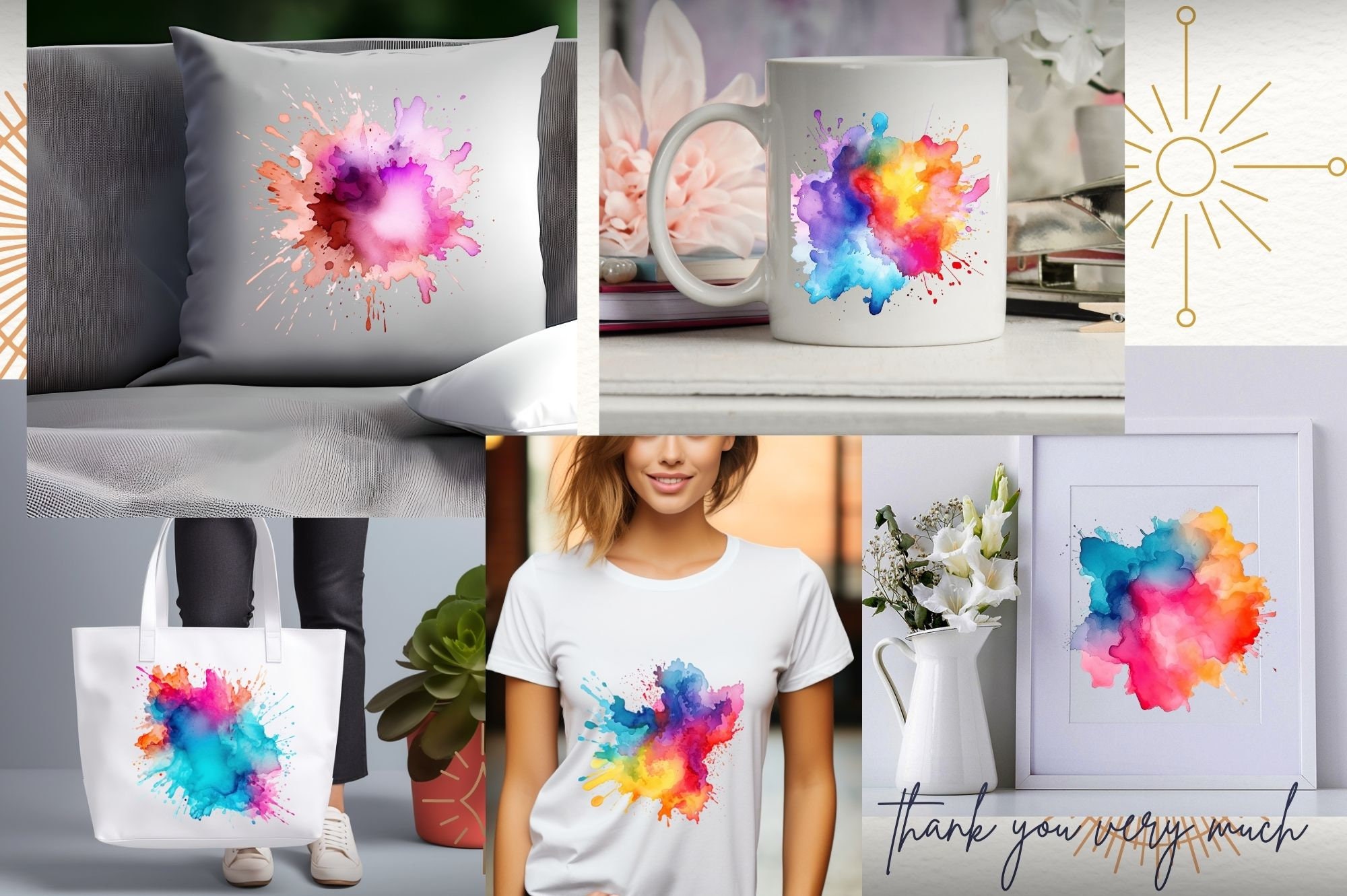 Alcohol Ink Splash Watercolor Clipart, Splash Colorful Graphic, Paint ...