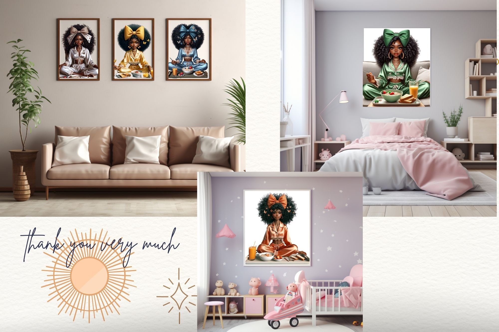 African American Breakfast Clipart, African American Chibi Woman, Chibi ...