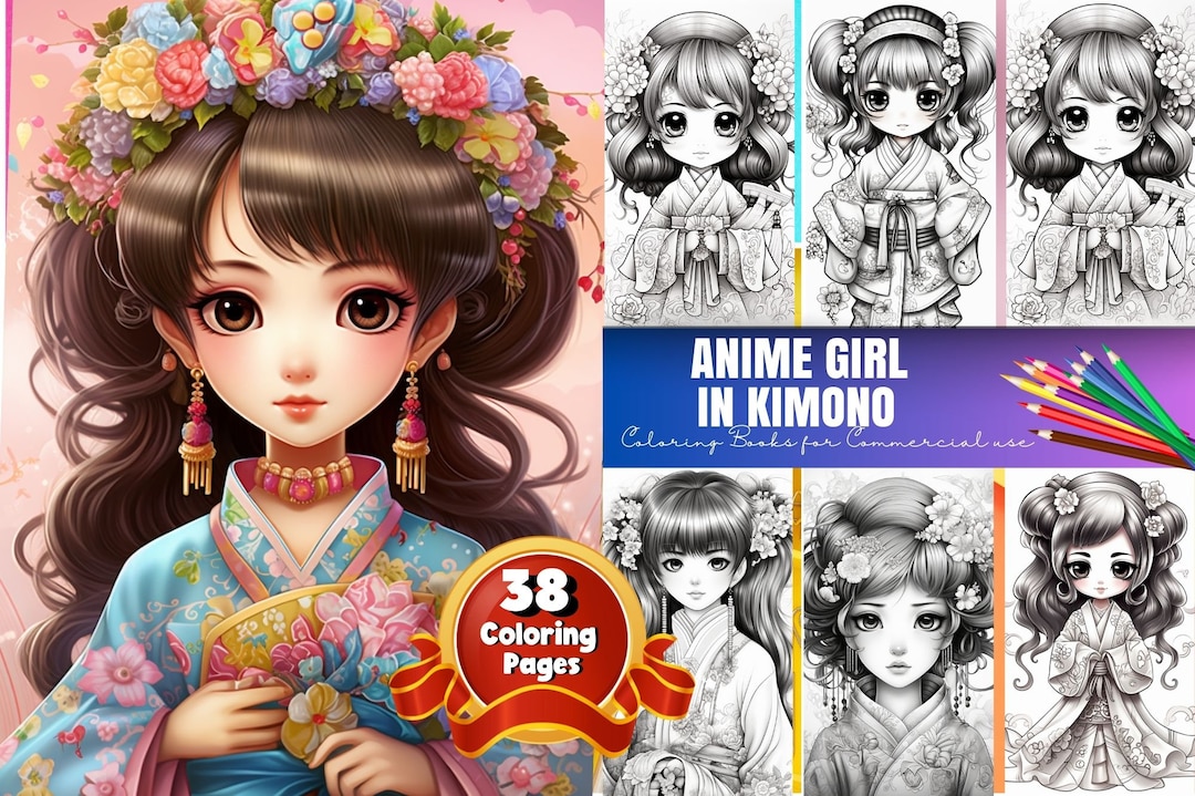Girls Anime Coloring Pages, Chibi Geisha Japanese Coloring Pages ...