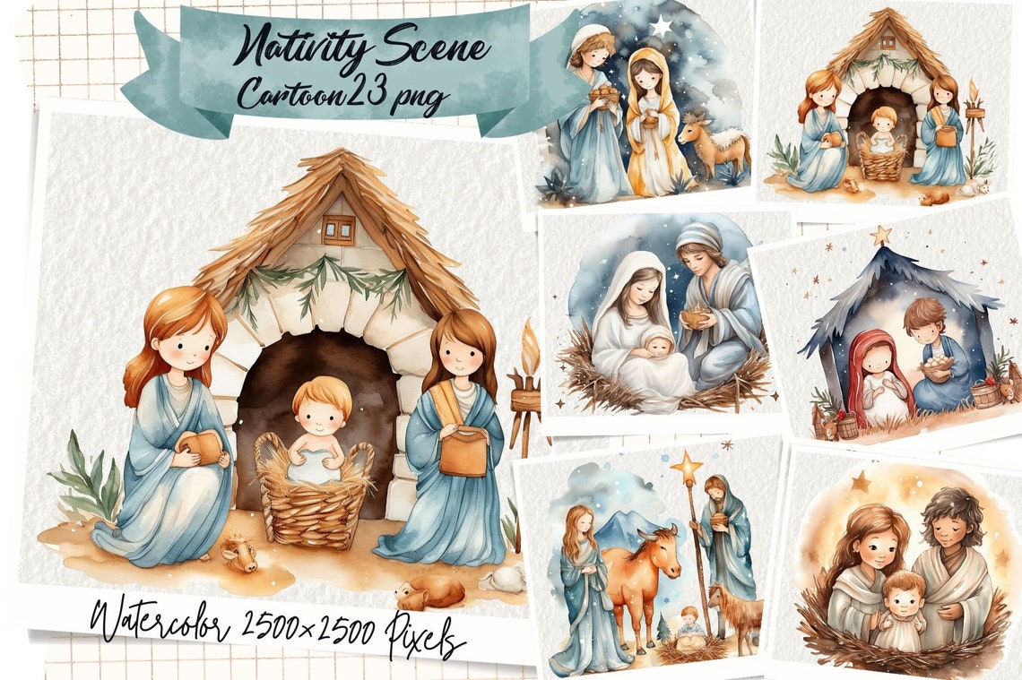 Nativity Scene Cartoon Clipart , Christmas Nativity Clipart, Oh Holy ...