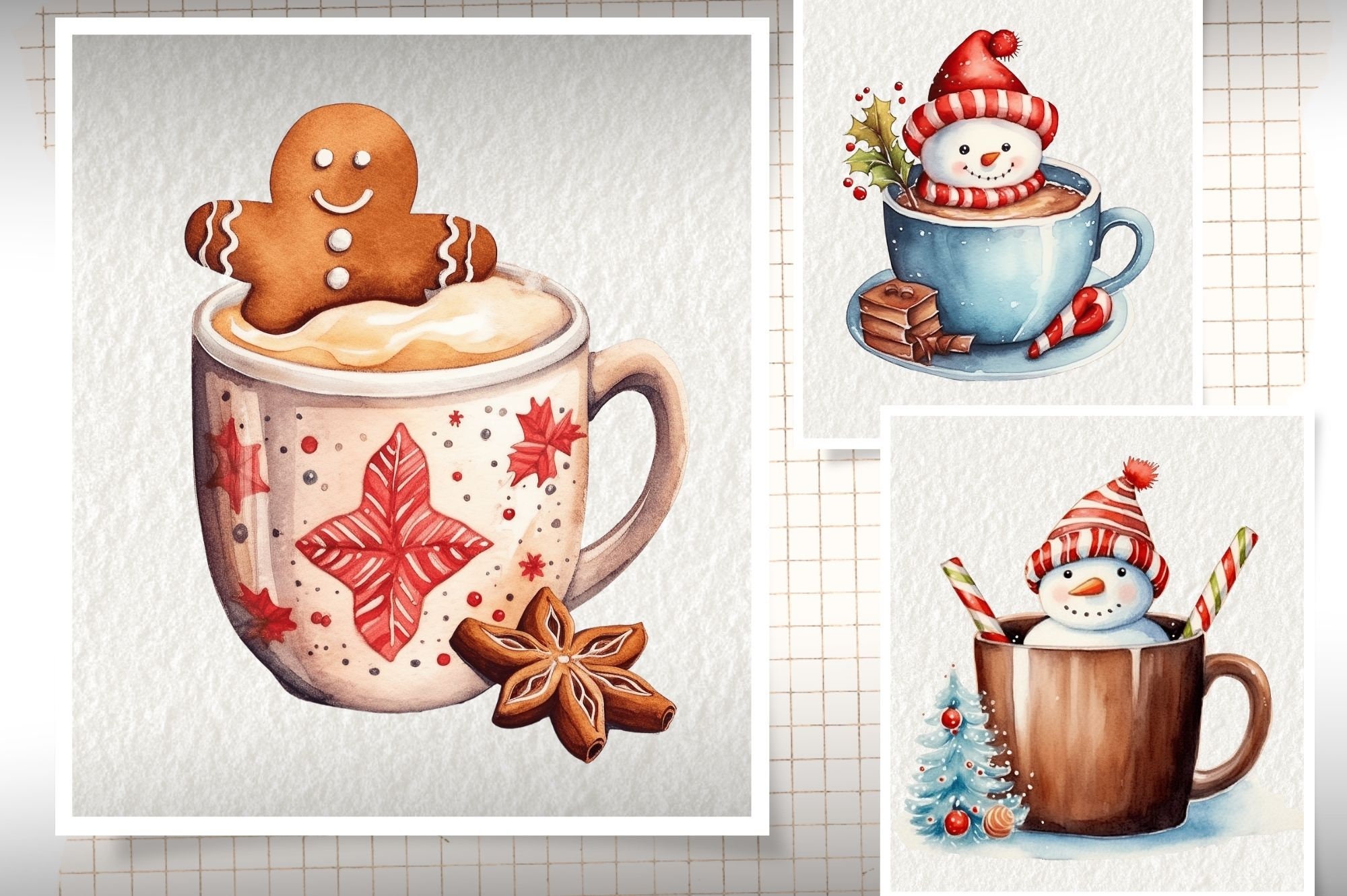 Watercolor Hot Chocolate Clipart Hot Cocoa Clipart Hot - Etsy UK