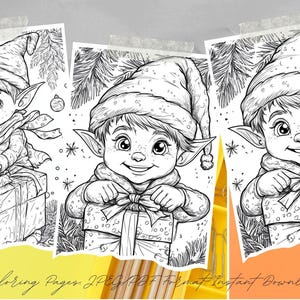 Elf Christmas Day Happy Coloring Pages, Cute Christmas Elf Coloring ...