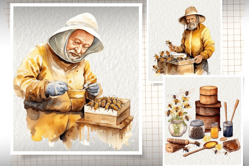 Honey Bee Watercolor Clipart Nursery, Honey Bee Clipart, Bumblebee ...