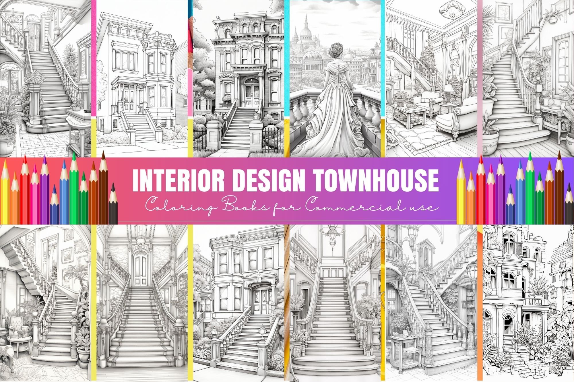 House Interior Coloring Pages, Rooms, Happy Homes, Interior Colouring ...