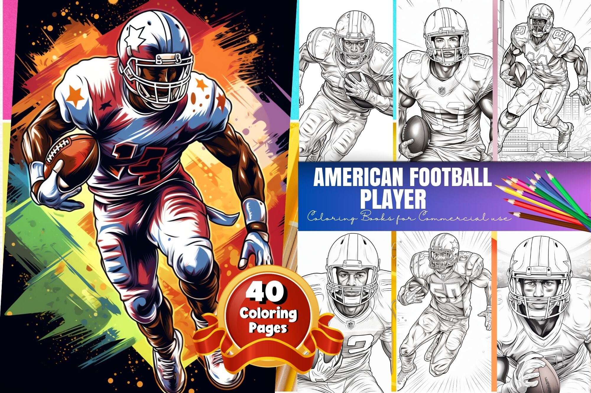Football Coloring Pages, American Football Adults Printable Grayscale ...
