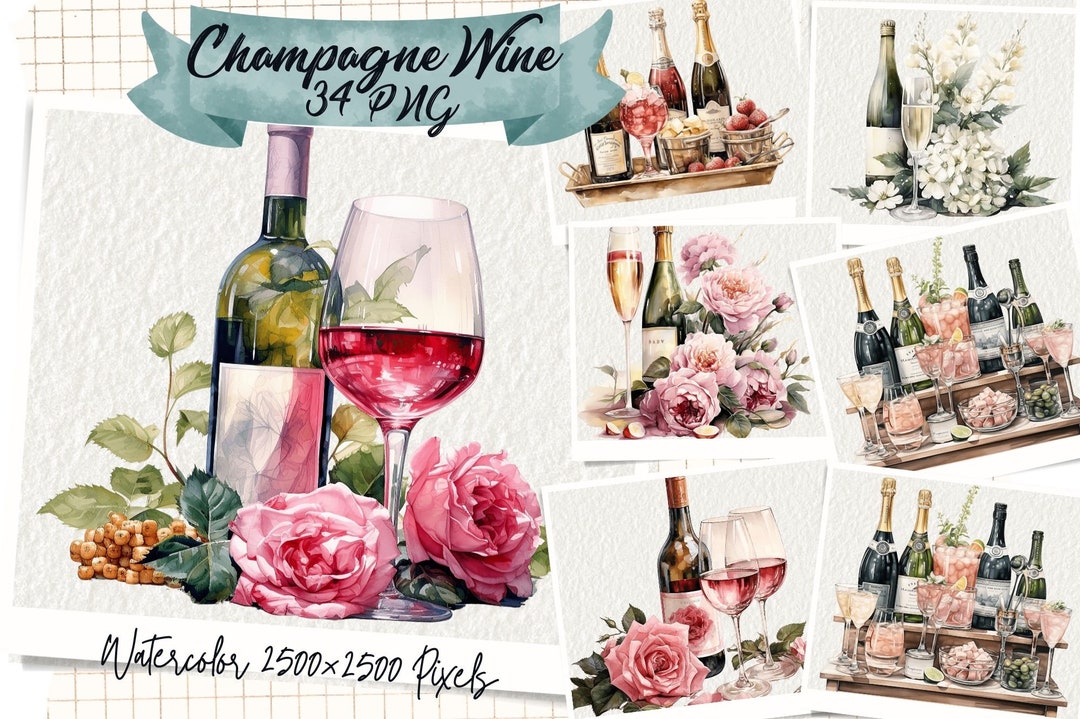 Celebration Watercolor Clipart, Watercolor Party Clipart, Wedding ...