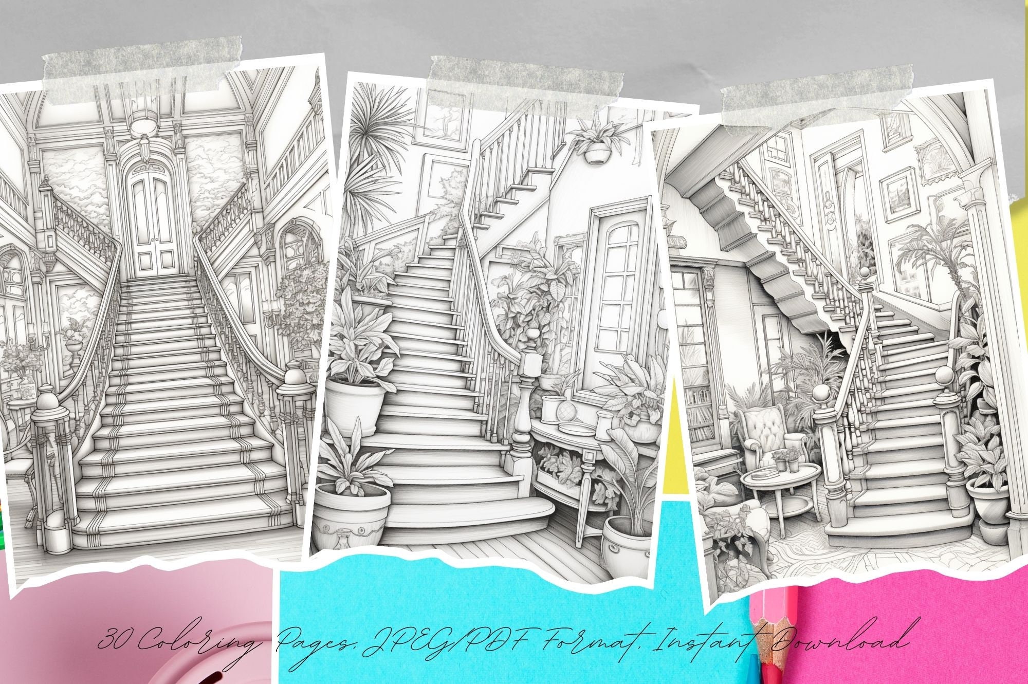 House Interior Coloring Pages, Rooms, Happy Homes, Interior Colouring ...