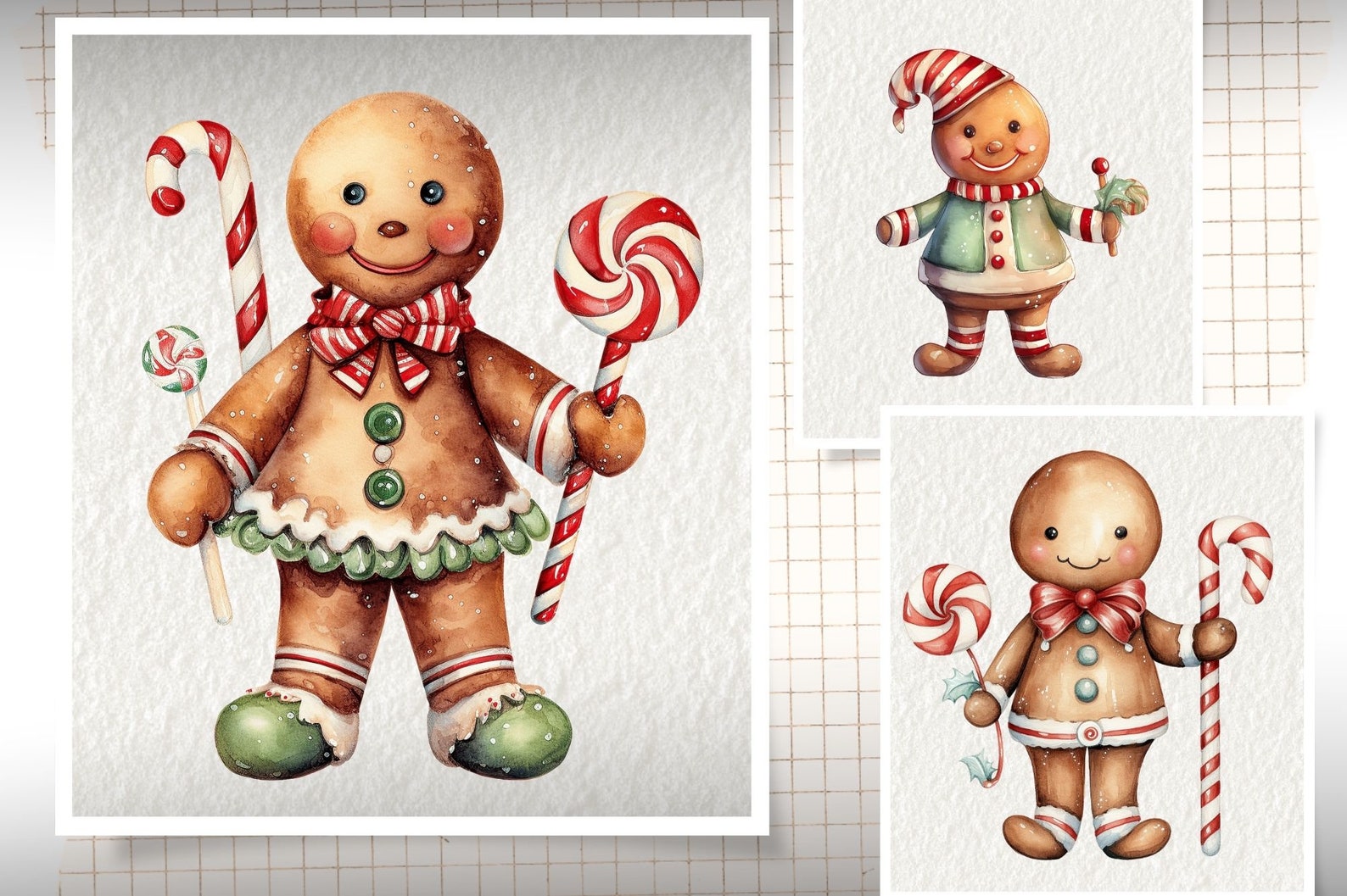 Christmas Gingerbread Man Watercolor, Gingerbread Man Clipart ...