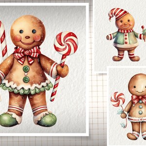 Christmas Gingerbread Man Watercolor, Gingerbread Man Clipart ...