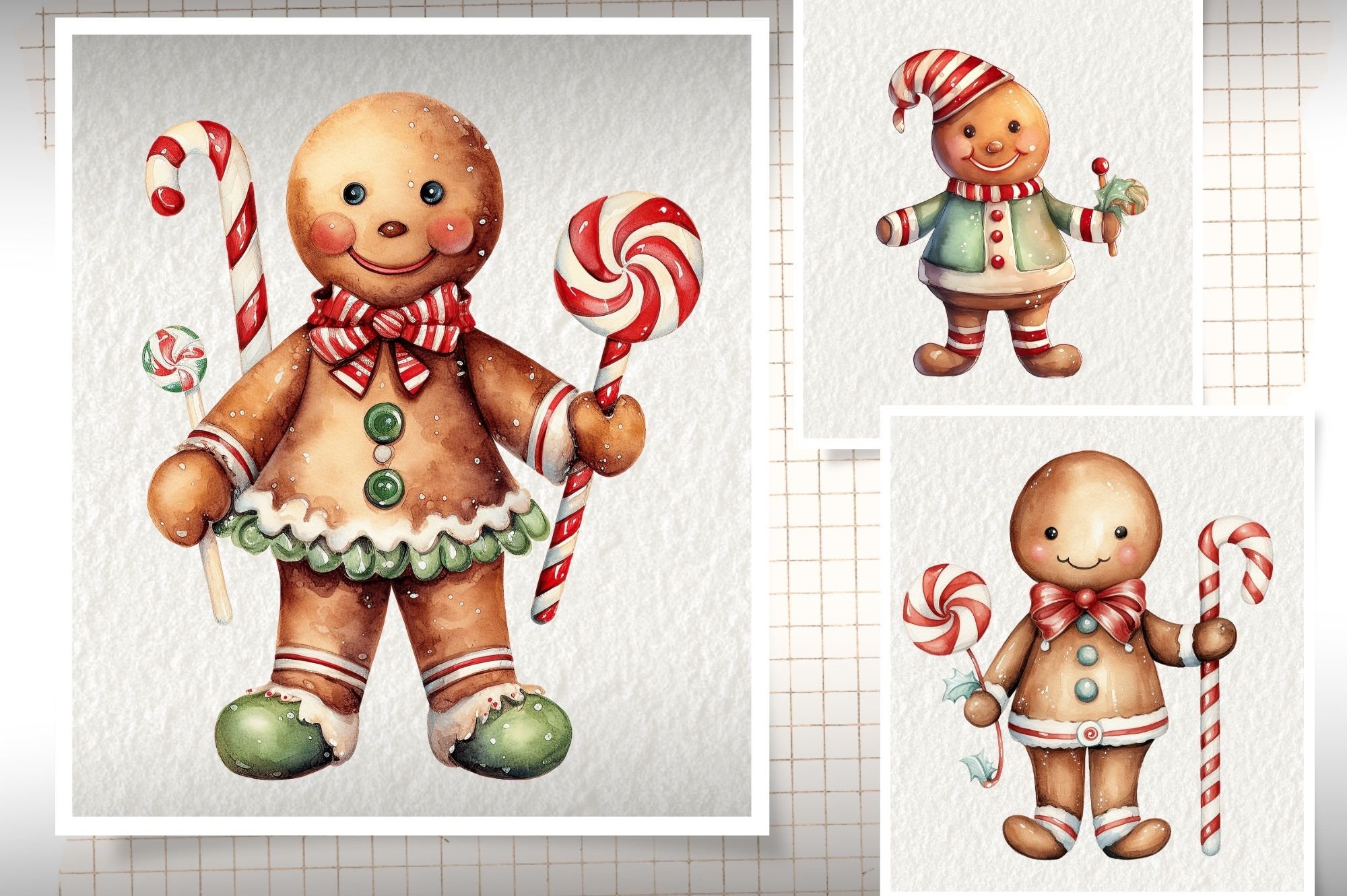 Christmas Gingerbread Man Watercolor, Gingerbread Man Clipart ...
