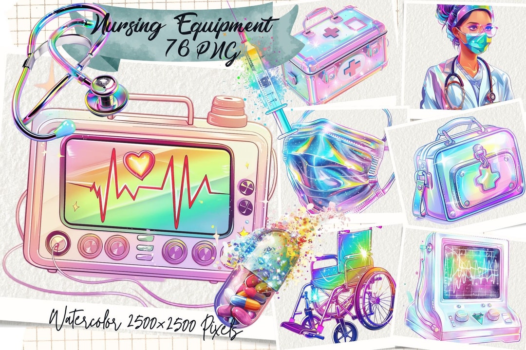 Watercolor Medical Clipart, Health, Doctor, Nurse, Ambulance, Hospital ...