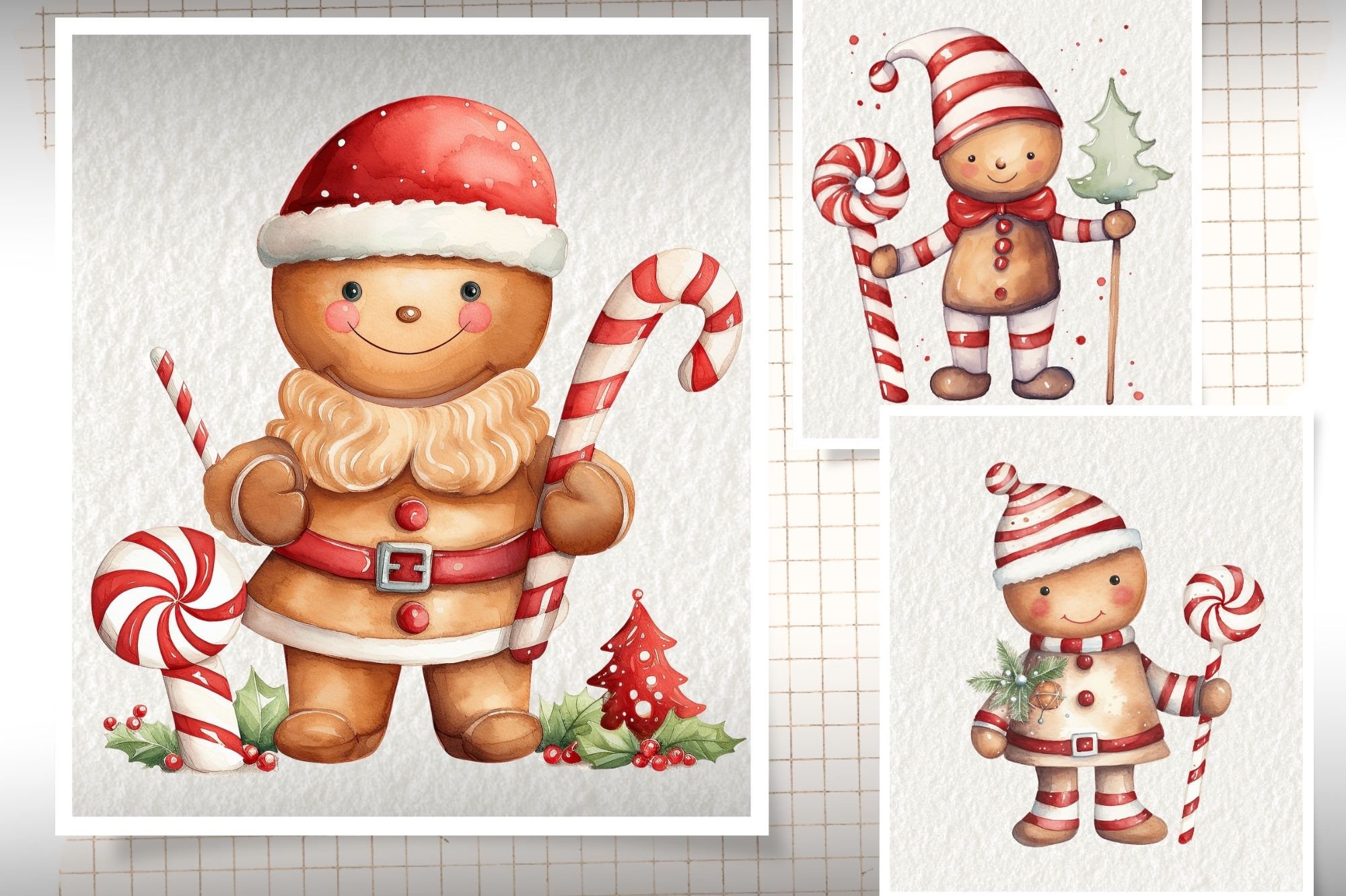 Christmas Gingerbread Man Watercolor, Gingerbread Man Clipart ...
