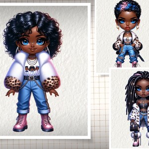 African American Manga Chibi Character, Sassy Attitude, Fashionable ...