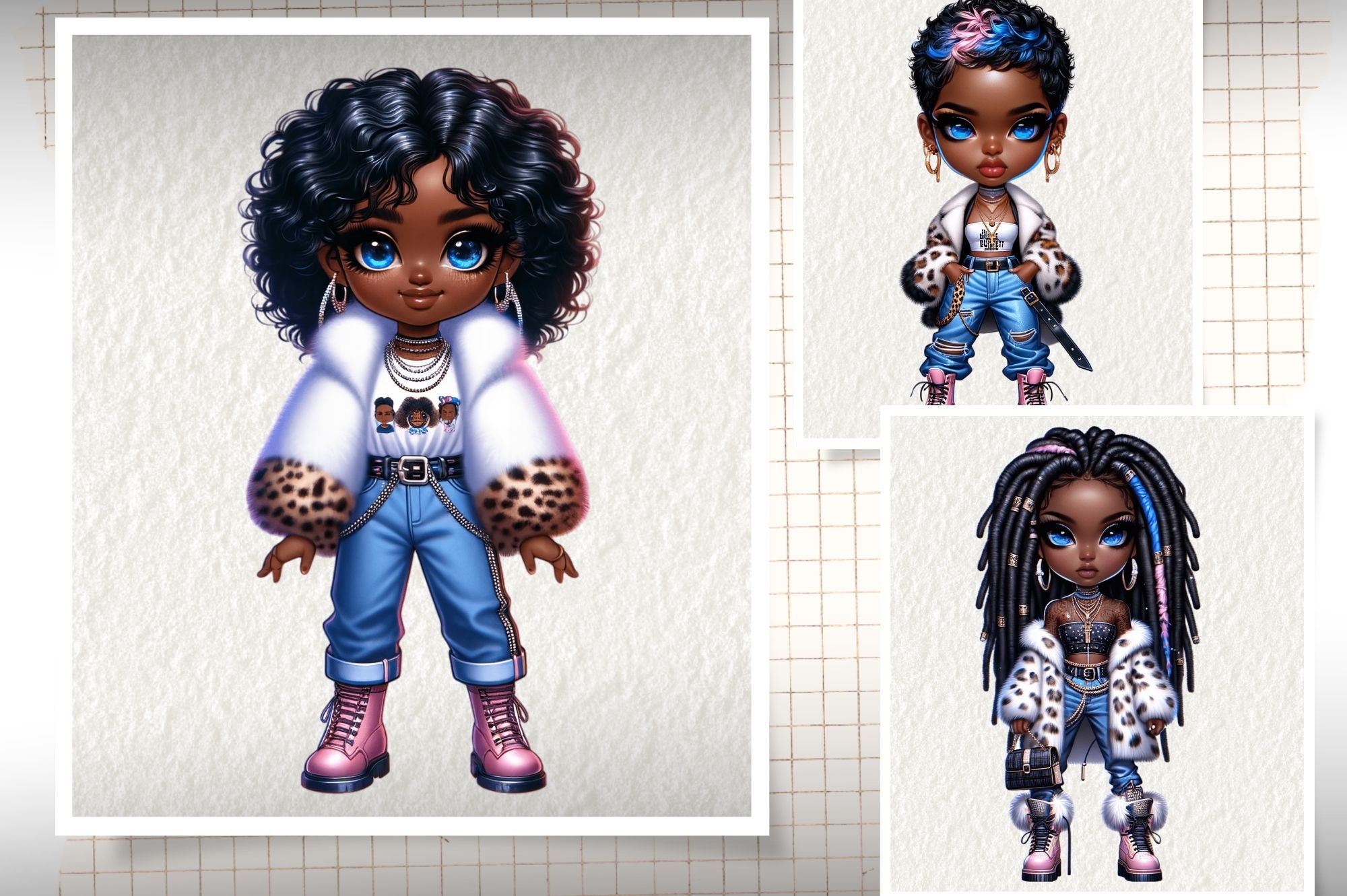 African American Manga Chibi Character, Sassy Attitude, Fashionable ...