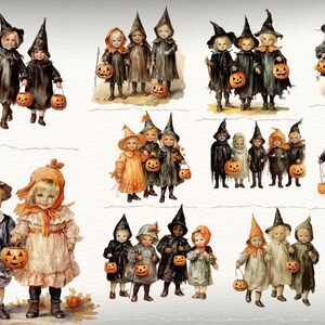 Halloween Trick or Treat Kids Watercolor Clipart, Children Halloween ...