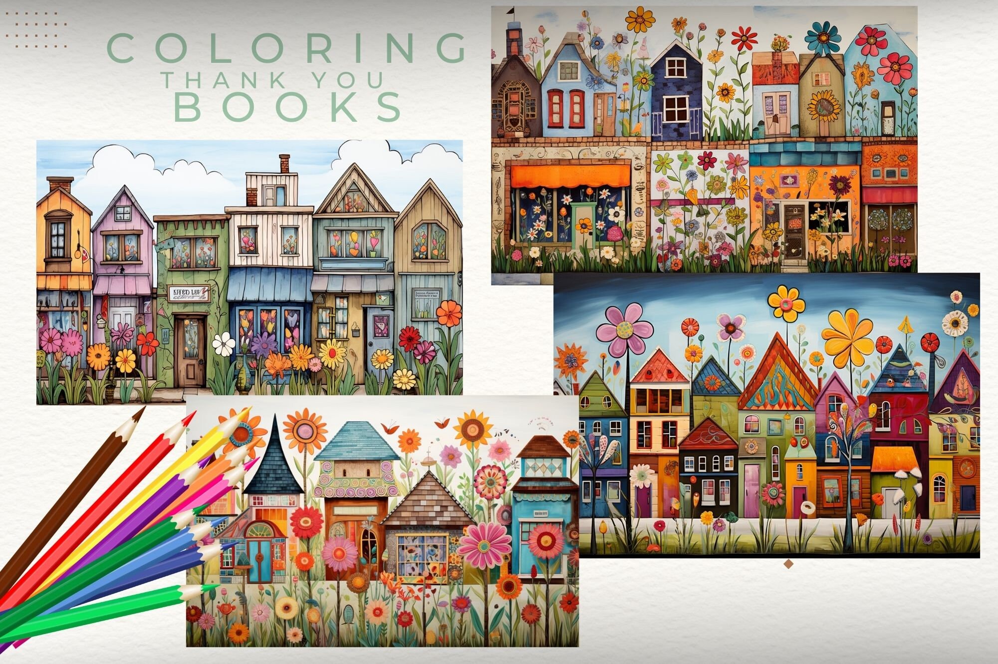 Whimsical Store Fronts Coloring, Adorable Storefront Coloring ...