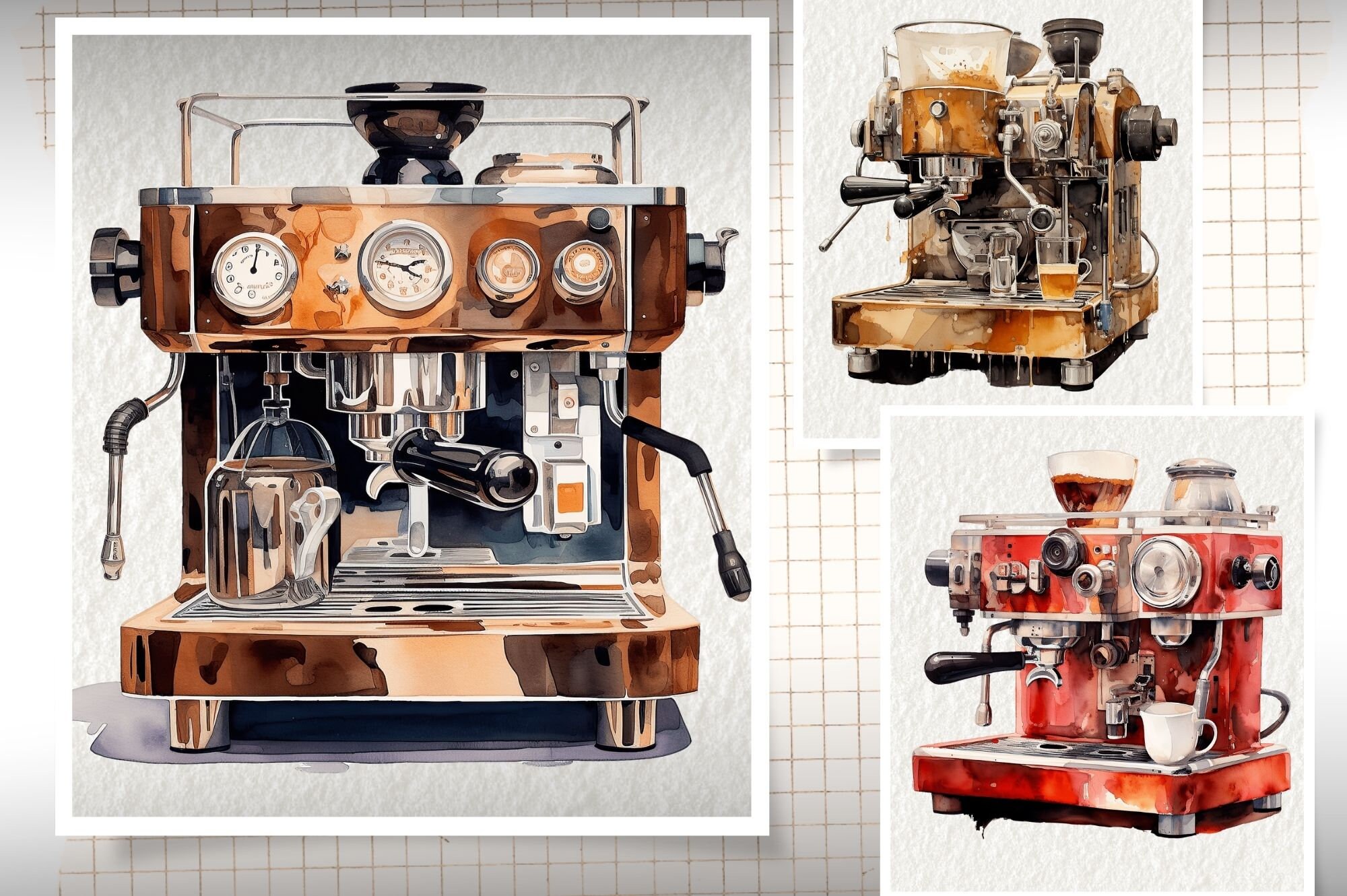 Coffee Machine Clipart Coffee Machine Sticker Espresso - Etsy