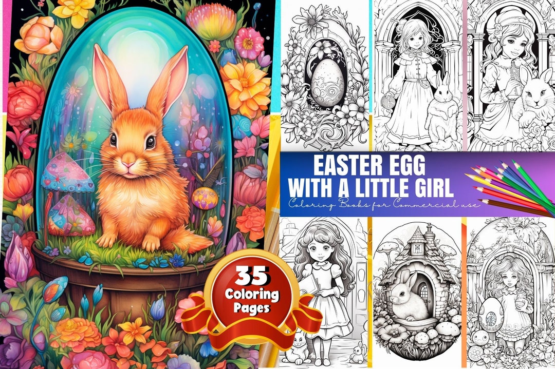 Easter Eggs Coloring Book, Printable Egg Coloring, Coloring Bundle ...