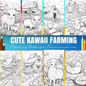 Cute Kawaii Farming Coloring Pages, Farming, INSTANT DOWNLOAD, Kawaii ...
