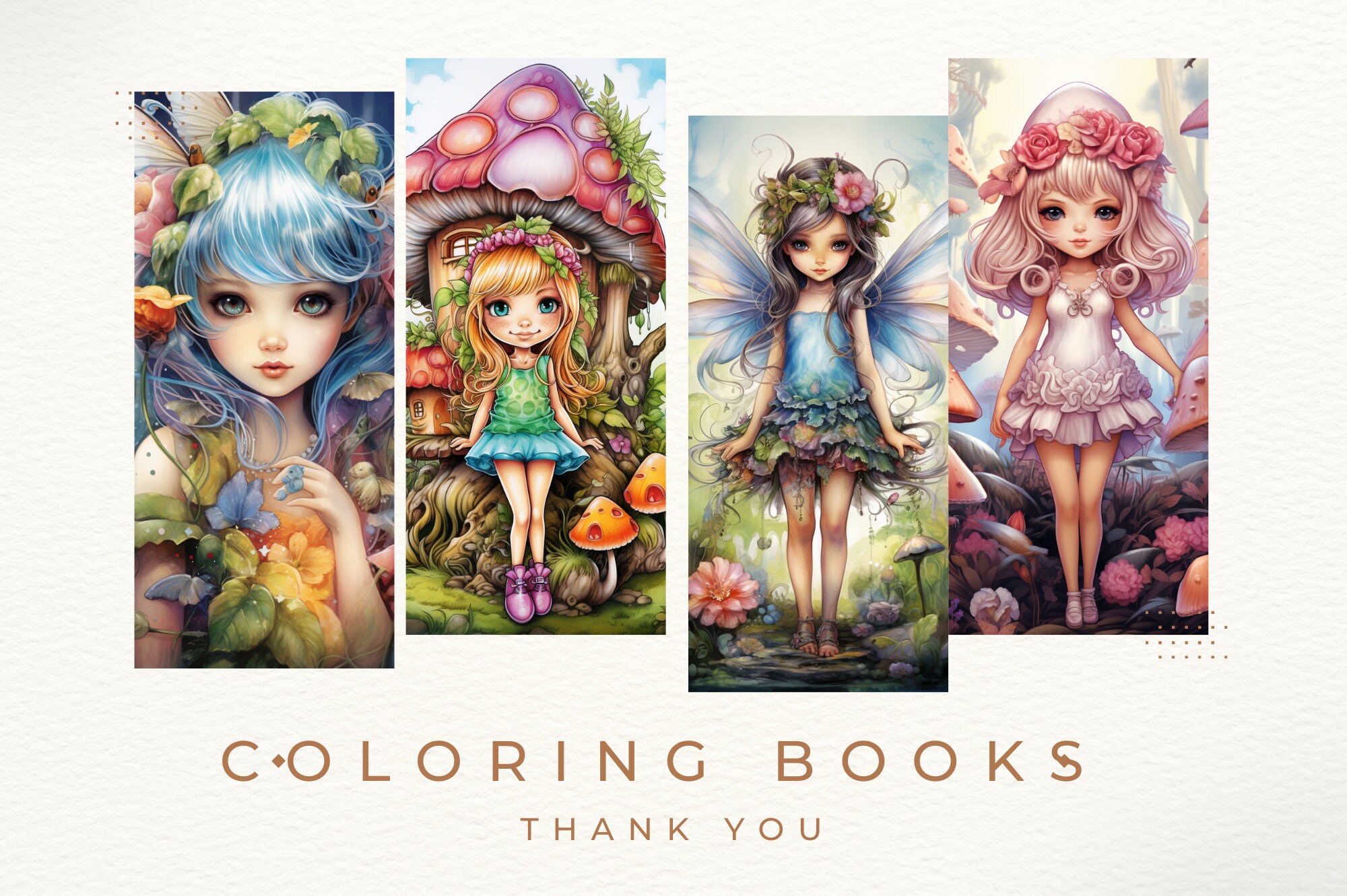 Little Girl Fairy Forest Kawaii Coloring Page Fairy Elf - Etsy