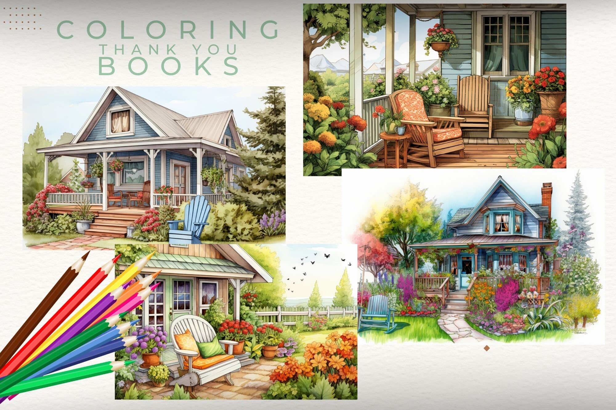 Festive Farmhouse Coloring Pages, Rustic Farmhouse Coloring, Digital ...