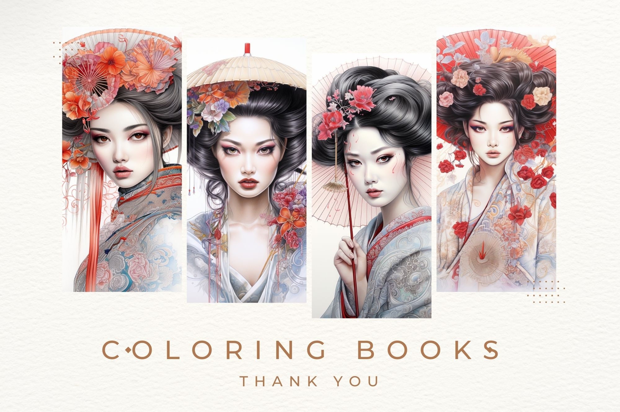 Geisha Coloring Pages Japan Woman in Flowers Geisha Kimono - Etsy