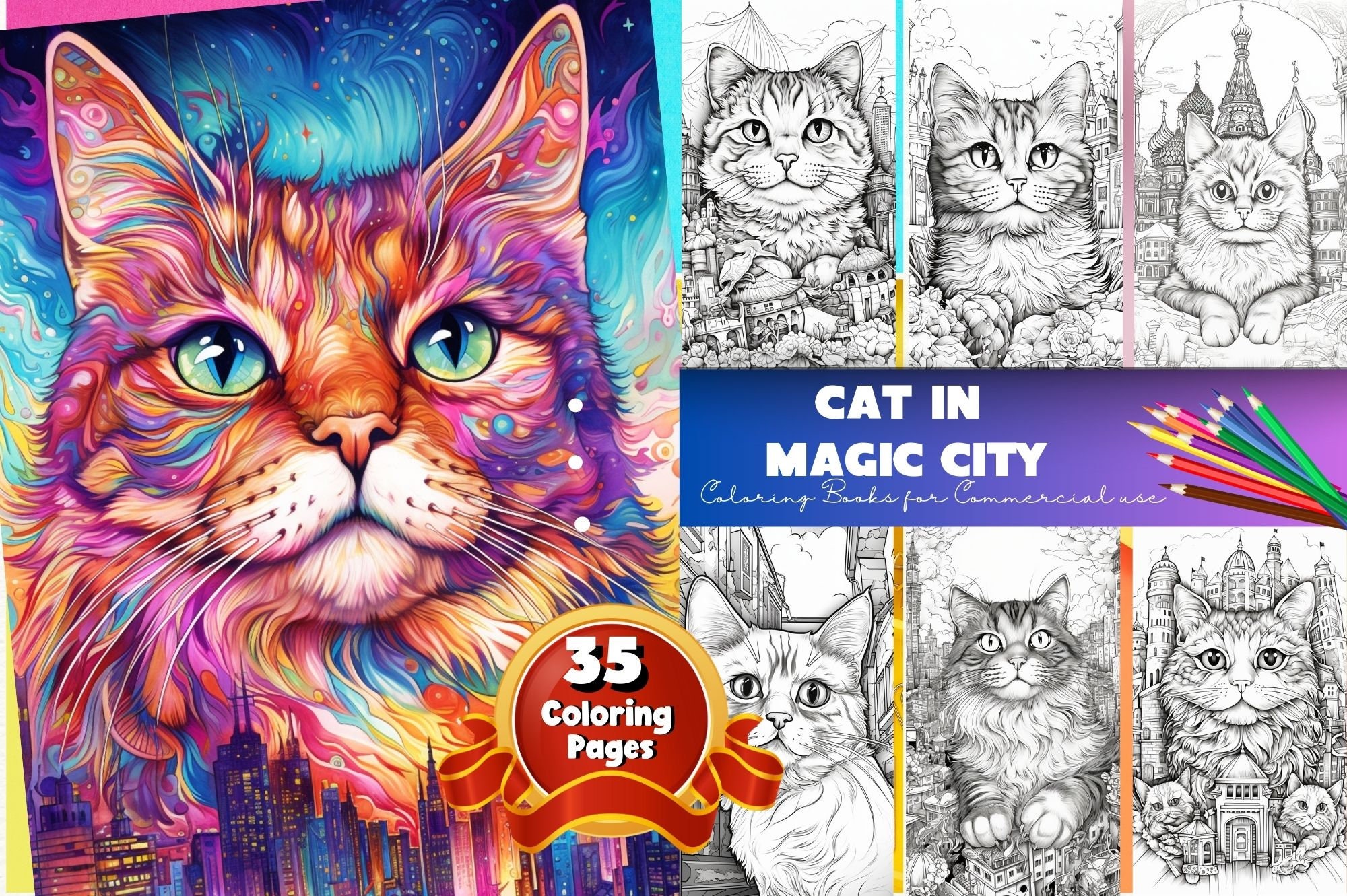 Cat in Magic City Coloring Pages , Adorable Flower Cat Coloring Pages ...