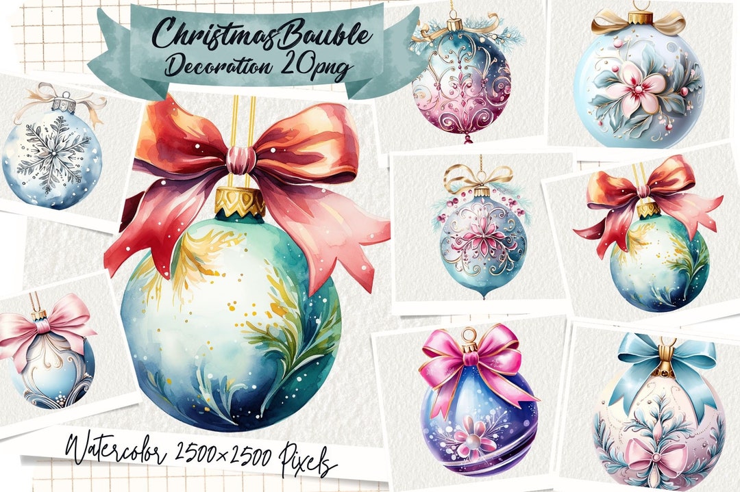 Christmas Bauble Decoration Png, Bauble Png, Watercolor Christmas ...