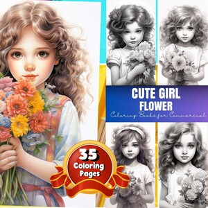 Girl With Flower Beauty Coloring Page, Adult Summer Girl Coloring Sheet ...