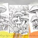 Mushroom Garden Fantasy Coloring Page, Mushroom Magic, Fantasy ...
