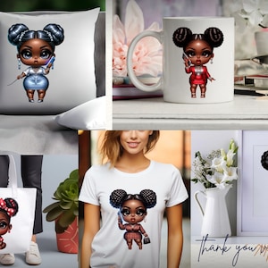 African American Chibi Working Woman, African American Manga Chibi ...