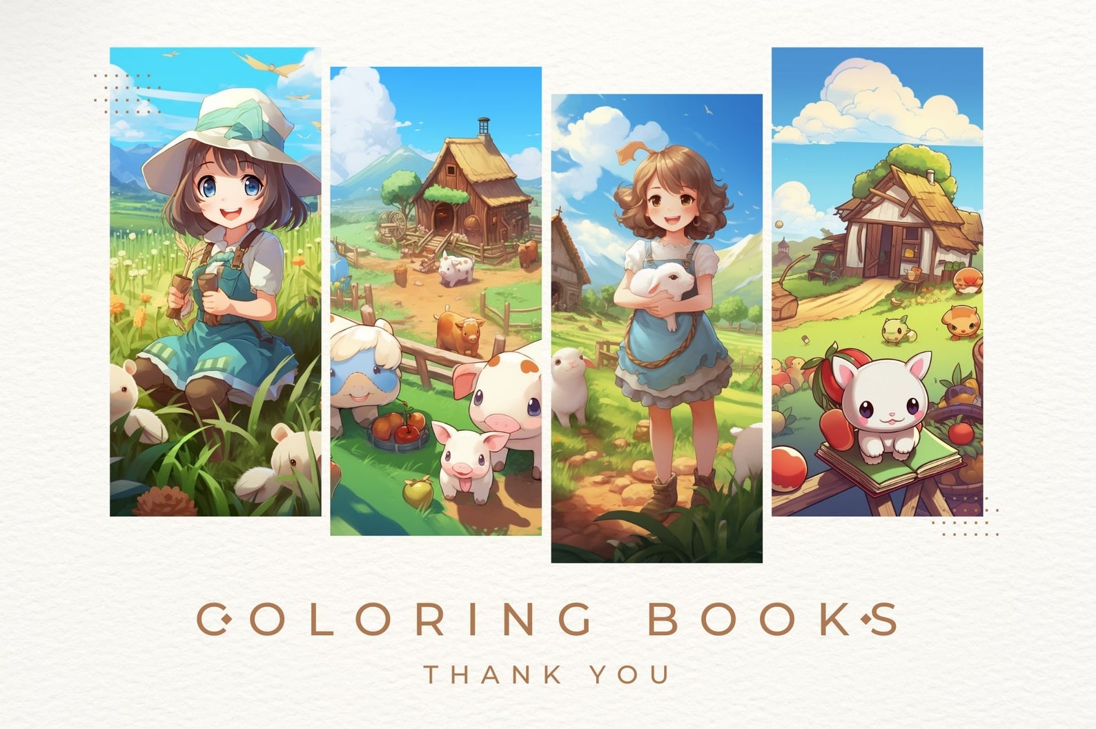 Cute Kawaii Farming Coloring Pages, Farming, INSTANT DOWNLOAD, Kawaii ...