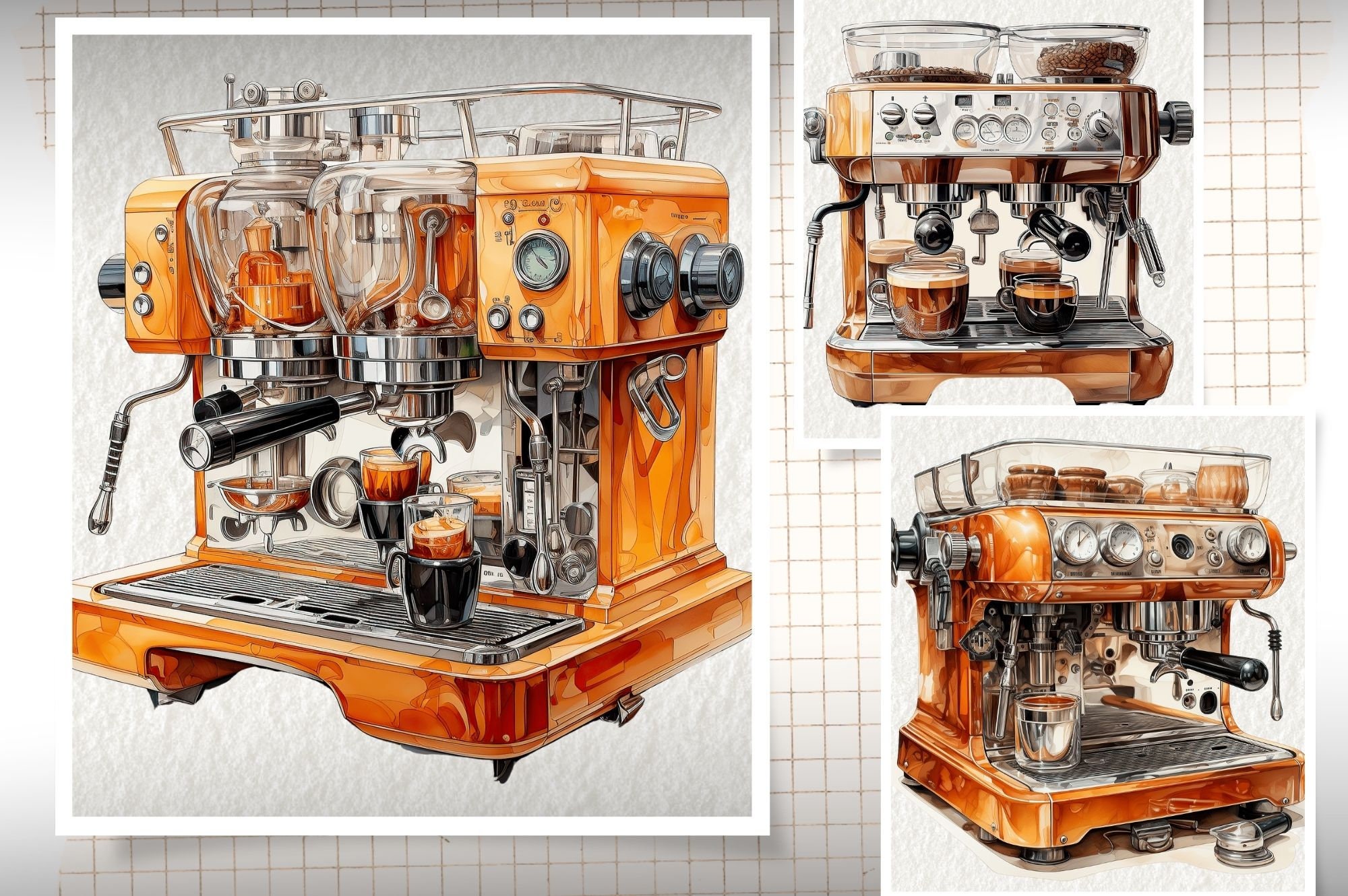 Coffee Machine Clipart Coffee Machine Sticker Espresso - Etsy