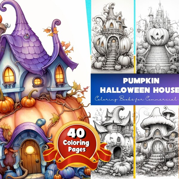 Halloween Pumpkin House Clipart - Etsy