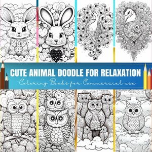 Cute Animal Doodles Clipart, Animal Kawaii Cute Doodle Coloring Page ...