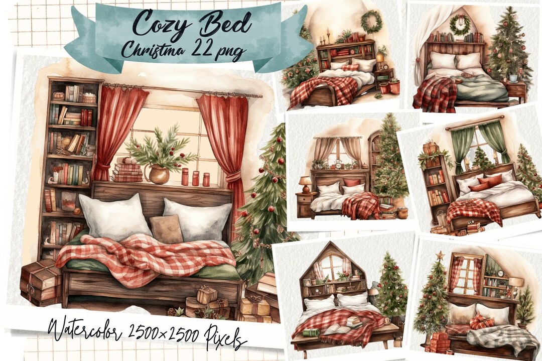 Cozy Bad Christmas Watercolor Clipart, Winter Clipart Bundles, Neutral ...