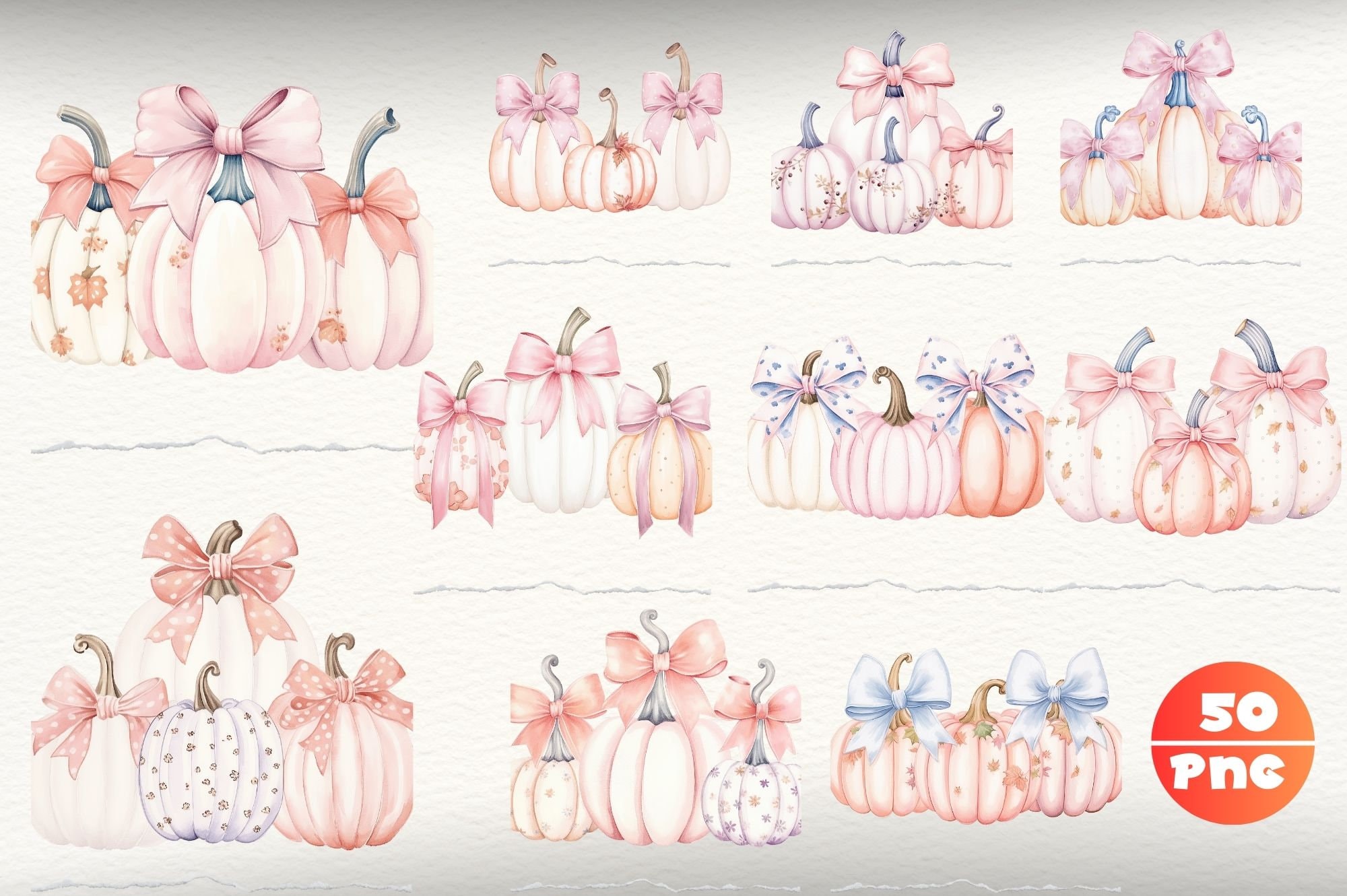 Pastel Colors Pumpkin Clipart Pastel Pumpkin PNG Halloween - Etsy